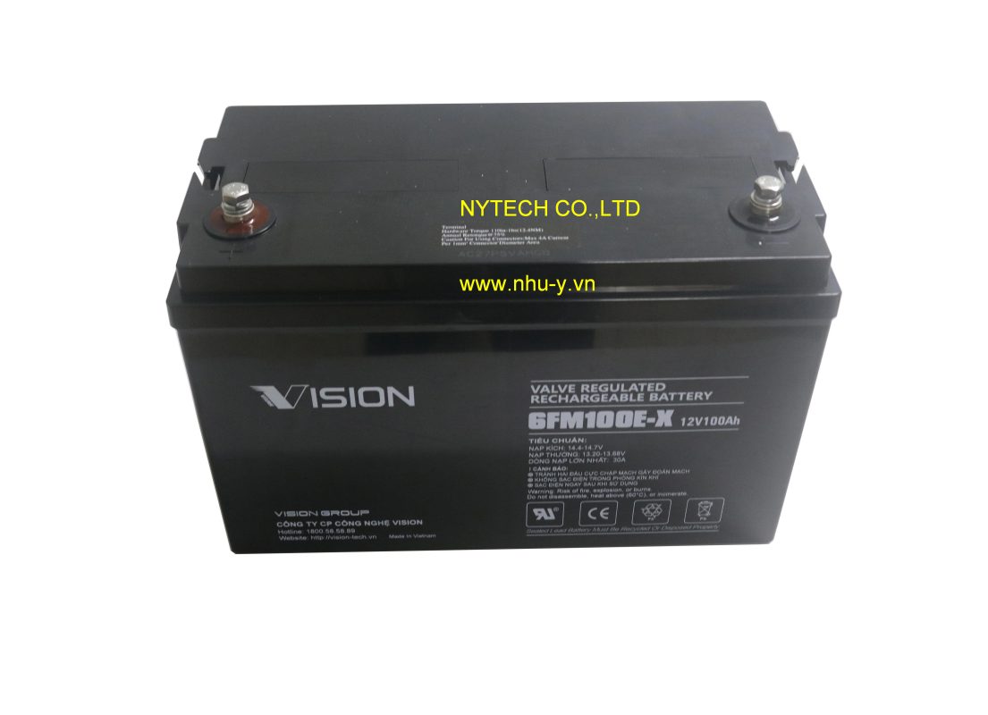 Bình ắc quy Vision 6FM100E-X 12V 100Ah - Công ty TNHH Công Nghệ Như Ý